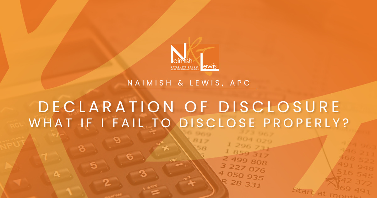 Declaration of Disclosure: Failure to disclose properly